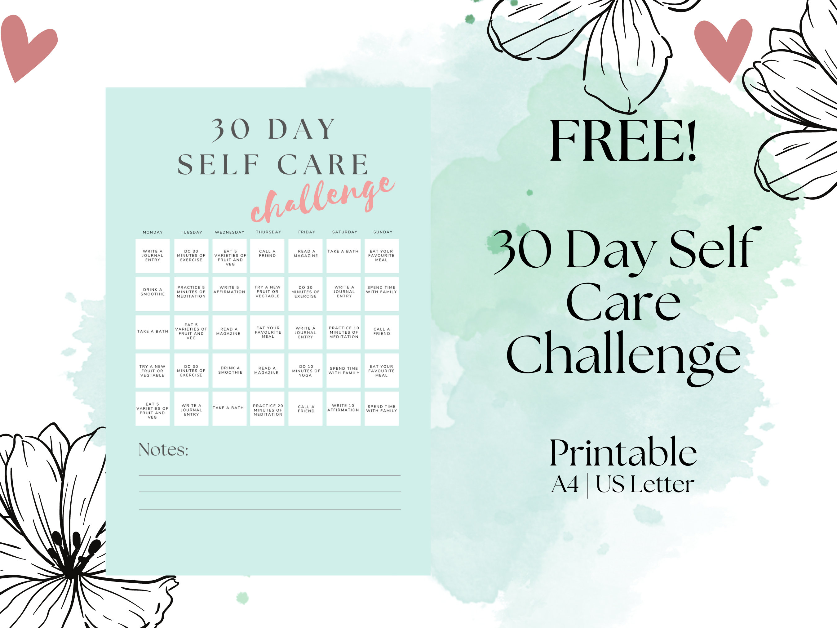Vision Board Printables, Self Care Edition, Manifestation Kit, Digital ...