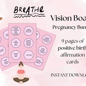 Vision Board Printables, Positive Birth Affirmations, Vision Board Kit ...