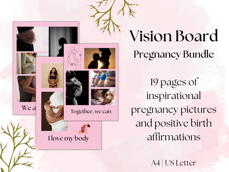 Vision Board Printables, Positive Birth Affirmations, Vision Board Kit ...