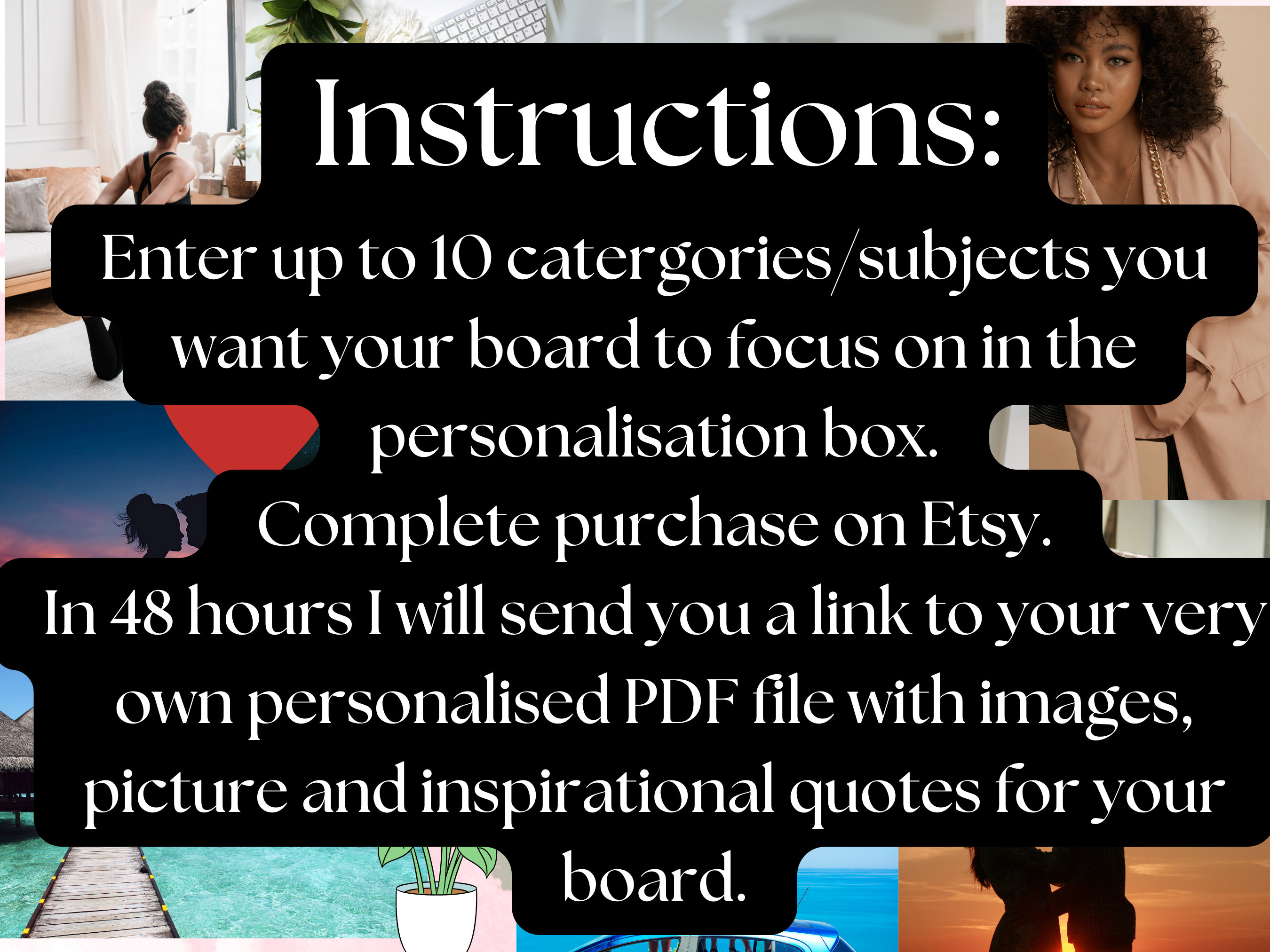 Custom Vision Board Kit, Vision Boards, Personalised Vision Board ...