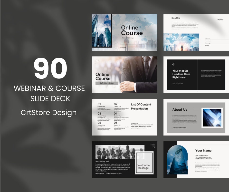 Webinar Slide Deck CANVA Template, Course Slide Deck Template, CANVA Slide Deck. Business ...