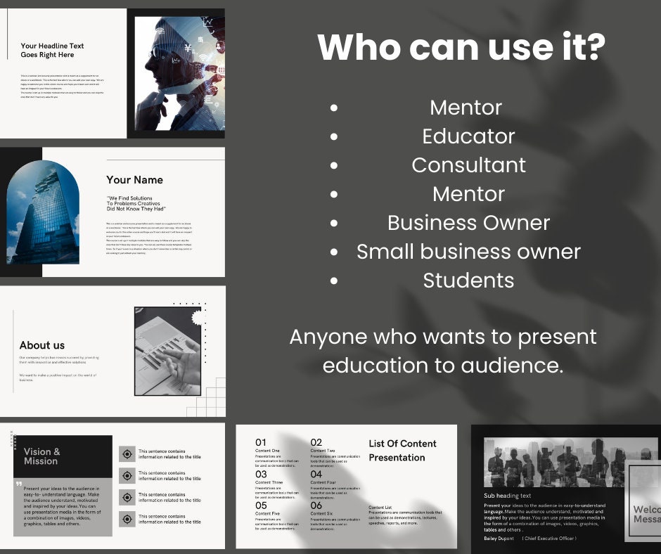 Webinar Slide Deck CANVA Template, Course Slide Deck Template, CANVA ...
