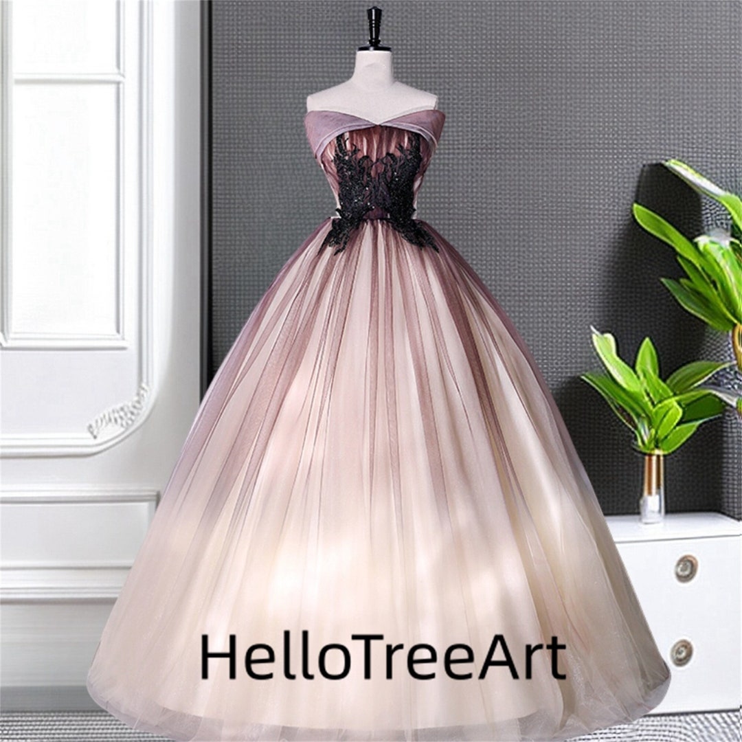 Gradient Prom Dress, Off-the-shoulder Dress for Women, Formal Prom ...