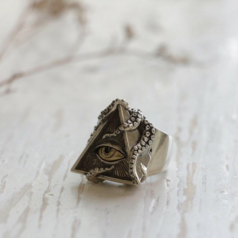 Stainless Steel the Eye of Horus Ring Egyptian Illuminati - Etsy