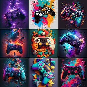 20+ Gaming Wall Art, Gaming Room Decor, Gaming Controller PNG ...
