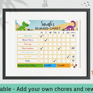Editable Dinosaur Reward Chart, Printable Space Behavior Chart, Daily ...
