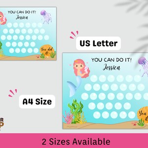 Editable Mermaid Potty Training Chart, Printable Rainbow Behavior Chart ...