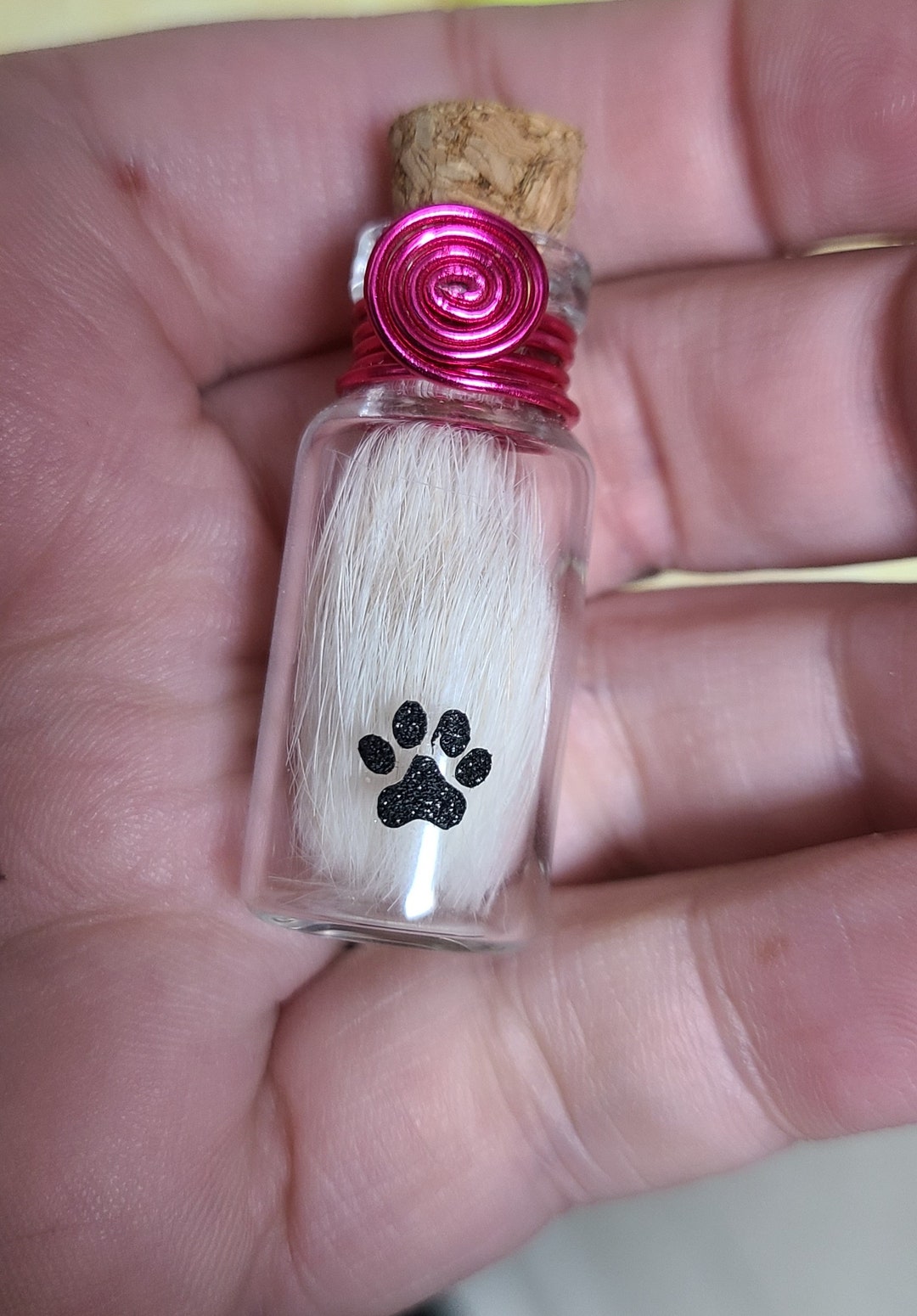 Pet, Memorial, Vial, Paw Print, Remembrance, Pet Hair, Wire Wrapped ...