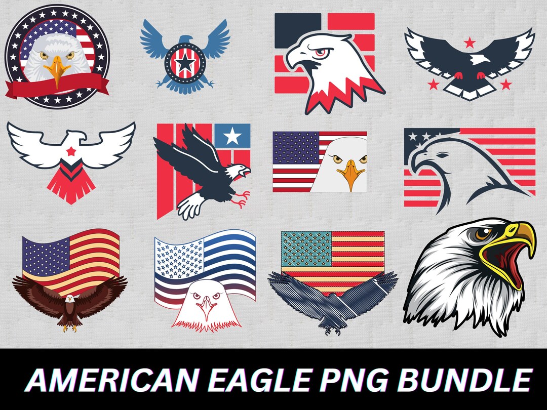 USA Patriotic Eagle Flag PNG Clip Art Bundlepng Eagle Clipart - Etsy