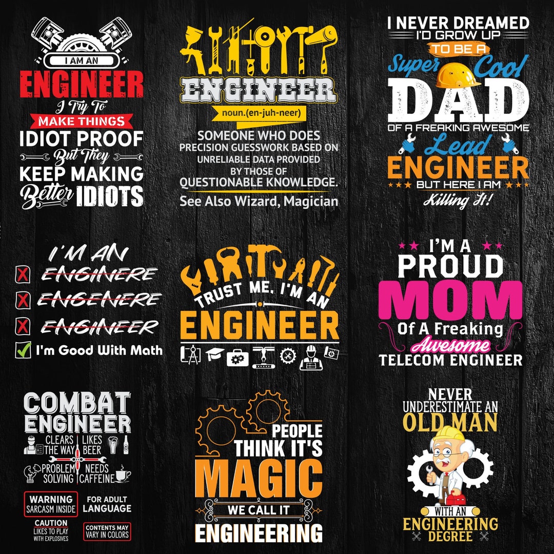 20 Engineer Sublimation PNG Tshirt Bundle, Engineering , MOM Tshirt Png ...