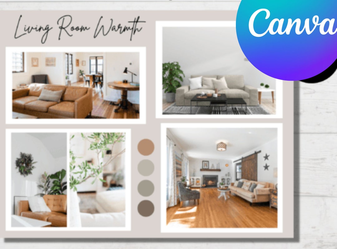 Mood Board Template, Canva Template, Template , Editable Moodboard ...
