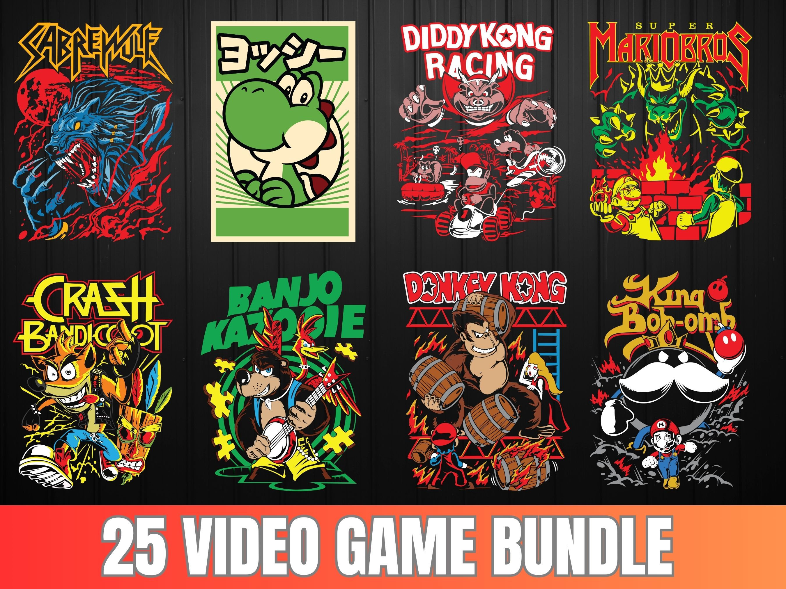 25 Video Game Bundle, Super Mario PNG EPS Files, Video Game Bundle,game ...