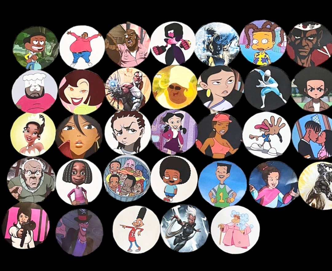 Cartoon Character African American Icons Pinback Button - Etsy