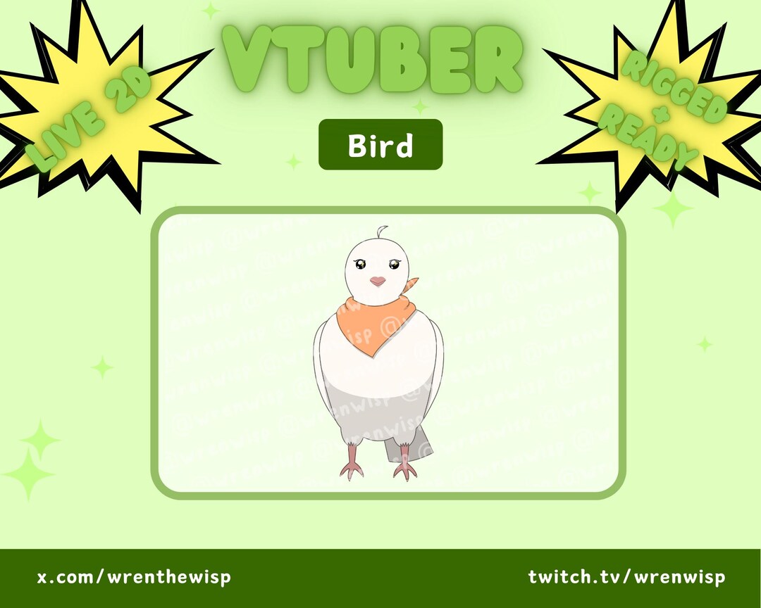 Vtuber Model Live2d Ready to Use White Bird Rigged Model for Commercial ...