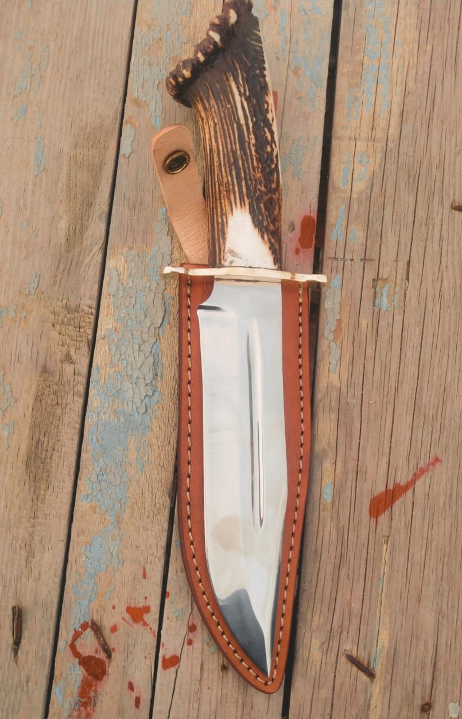 D2 Steel Hunting Stage Horn With Brass Spacer 12 Blade High Polish - Etsy