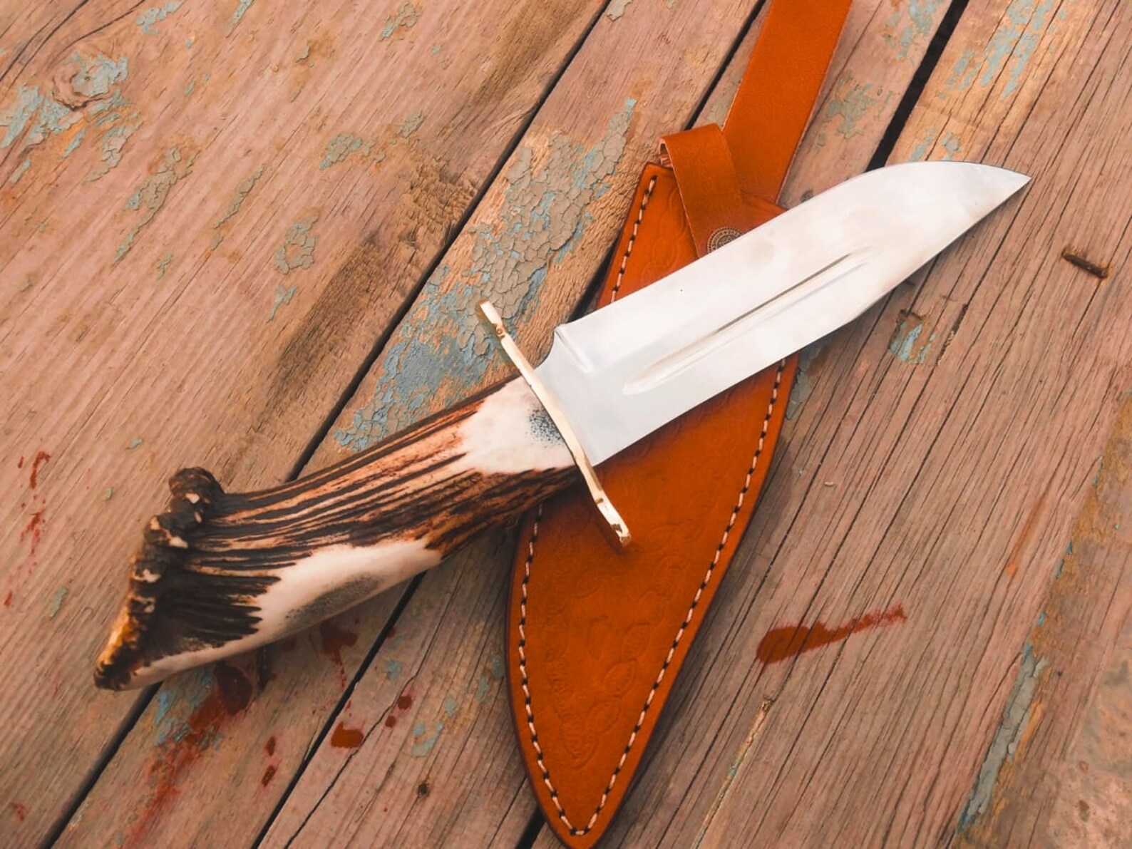 D2 Steel Hunting Stage Horn With Brass Spacer 12" Blade High Polish - Etsy