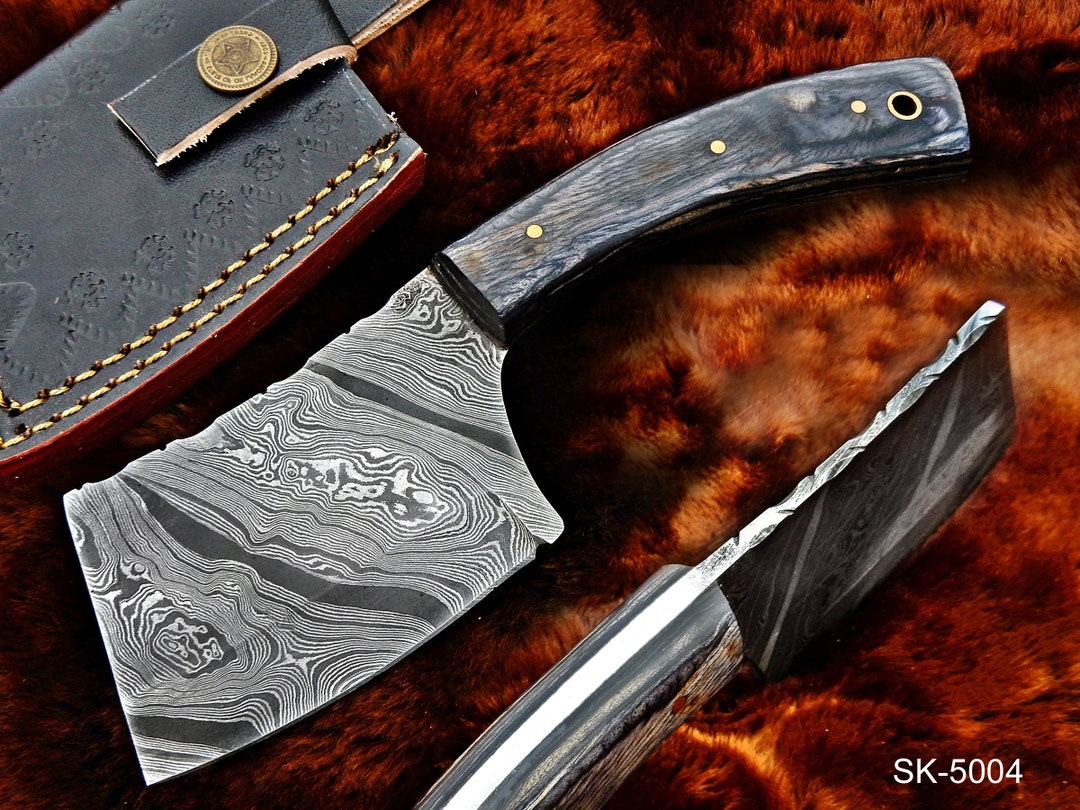 Damascus Tomahawk Axe Over All Size 9 Handle Make Black Makarta Sheet ...