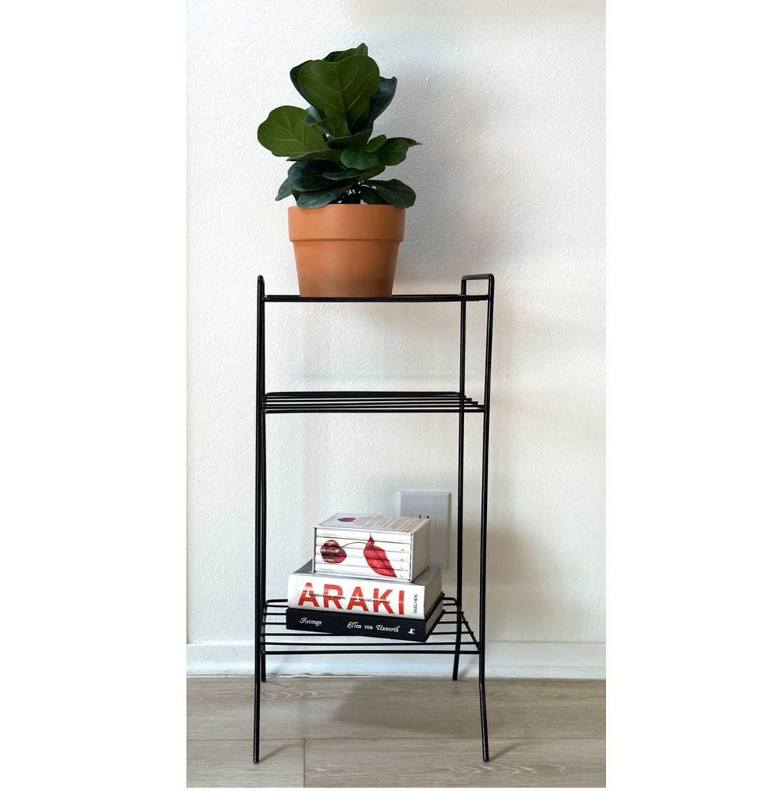 Mcm/atomic Age Metal Wire Rack/plant/telephone Stand in Black - Etsy
