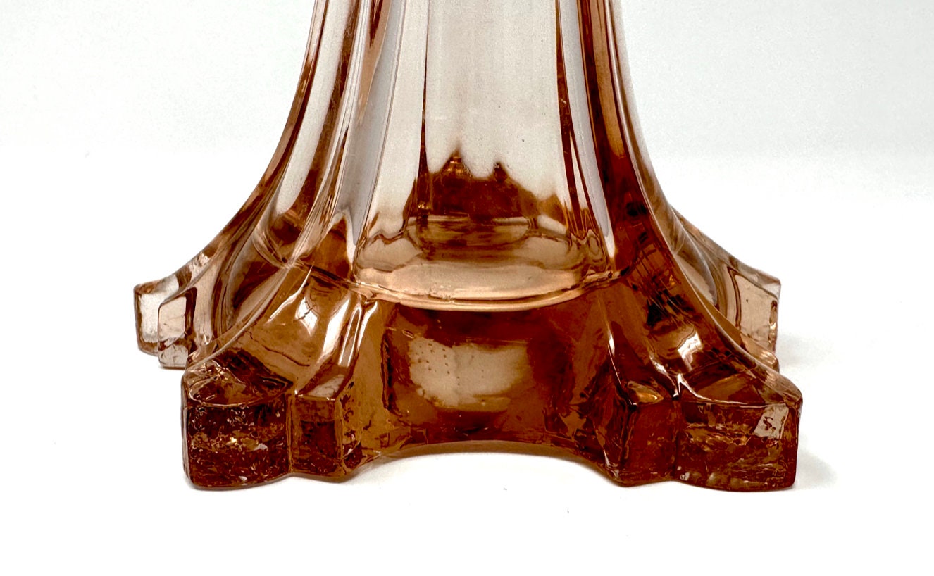 Vintage European Pink Glass Eiffel Tower Vase - Etsy