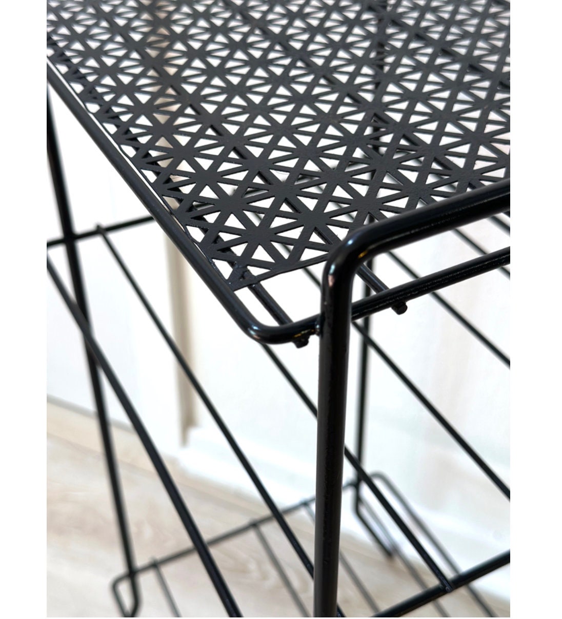 Mcm/atomic Age Metal Wire Rack/plant/telephone Stand in Black - Etsy