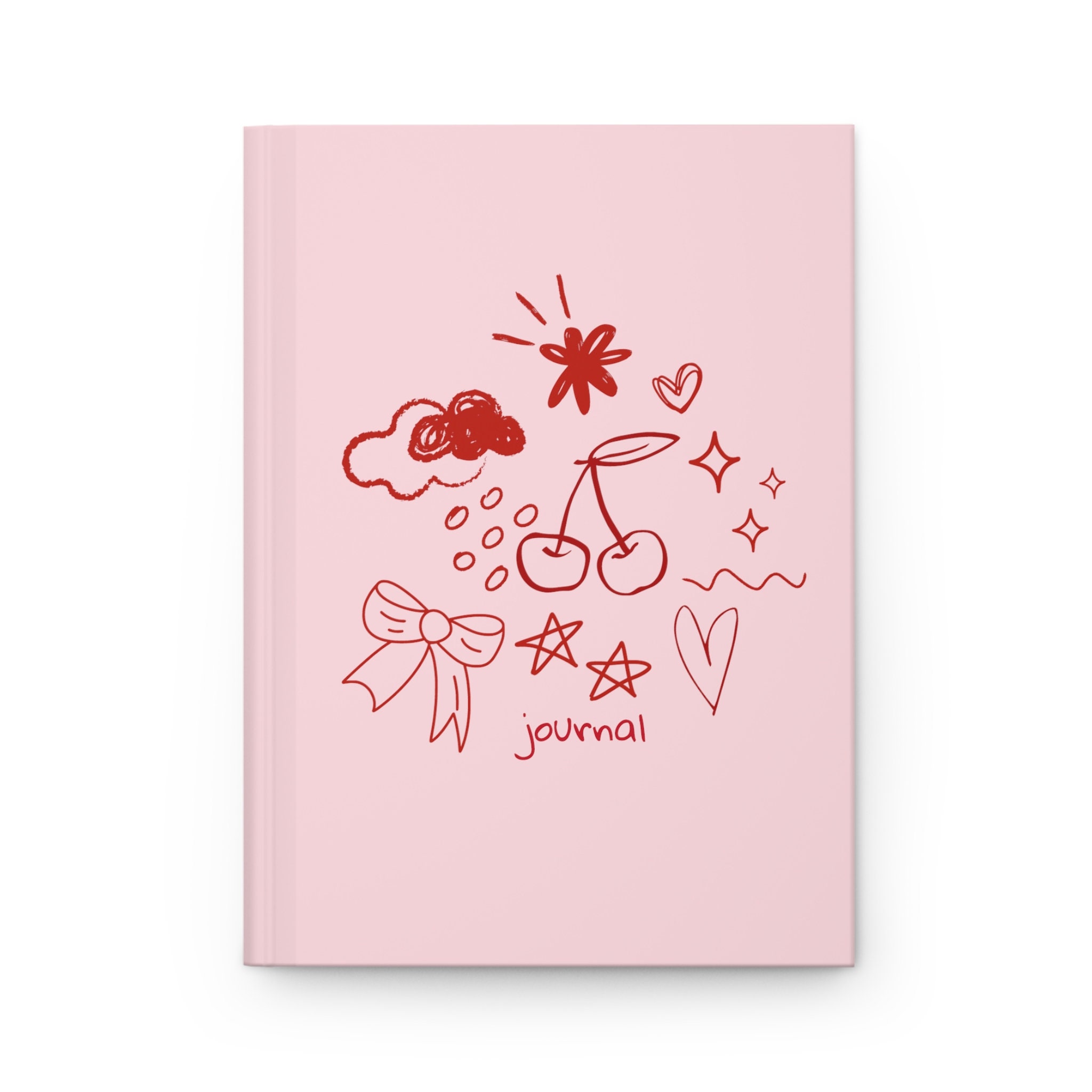 Pink Cherry Bow Journal, Cherry Doodles, Coquette Aesthetic Journal ...