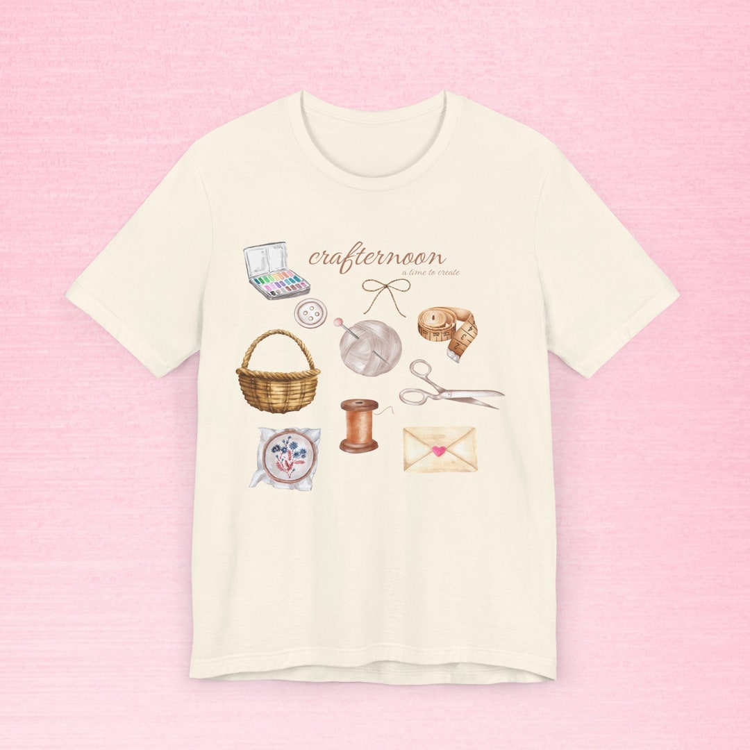 Crafternoon Short Sleeve Tee Craft Girl Hobby Tee Craft Shirt Girlhood ...