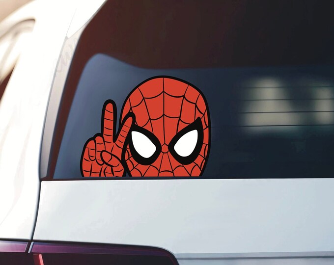 Spider Man Inspired Parody Peeking Peek Peekabo Peekers Vinyl Decal ...