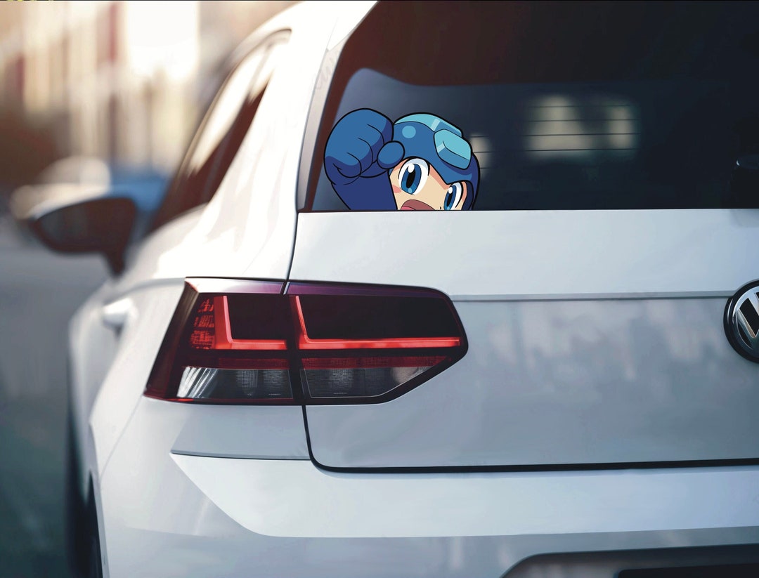 Mega Man Peeking Vinyl Decal: Anime Car Window Sticker - Etsy