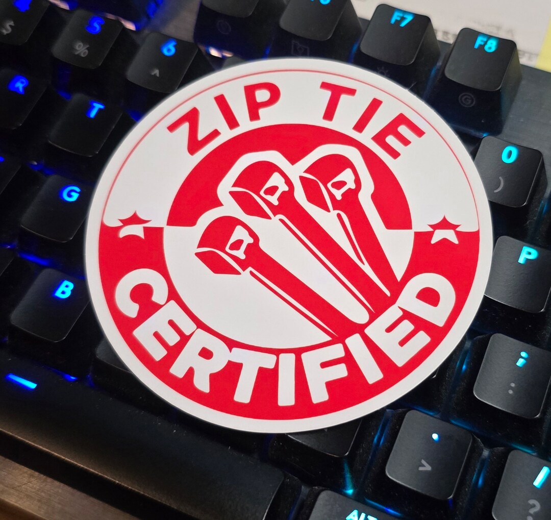 Zip Tie Certified Vinyl Sticker - Funny Hard Hat Decal - Etsy