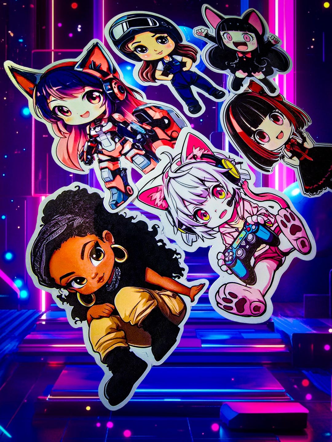 Chibi Anime Girls Sticker Pack Gift for Anime Lovers Cute Japanese Art ...