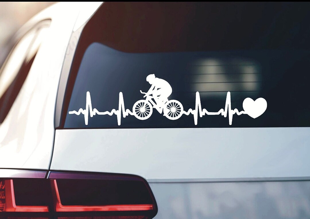 Biking Heart Beat Vinyl Decal/ Racing Bike Sicker/ Biking Lover Gift ...