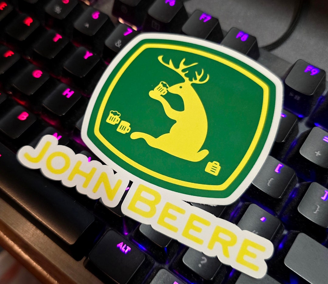 John Beere Sticker: Funny Drinking Deer Beer Vinyl Decal - Etsy