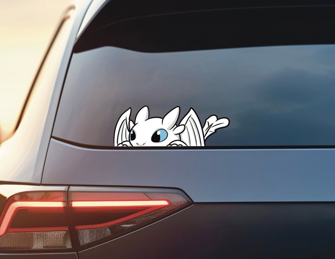 White Dragon Peeker Sticker / Cute White Dragon Peeking Peekabo Peekers ...