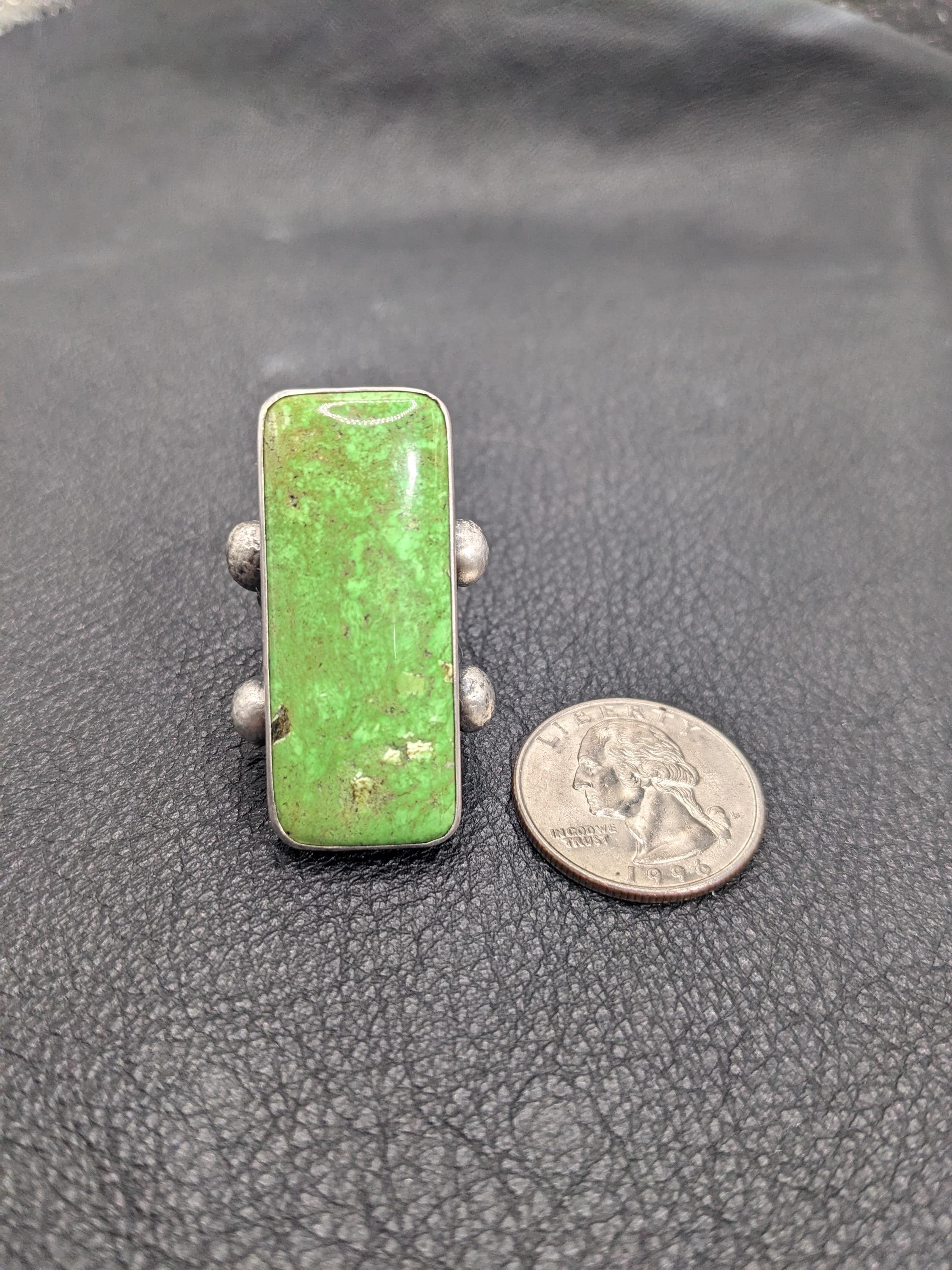 Large Gaspeite Stone Silver Ring Women's Size 6.25 Made in USA - Etsy
