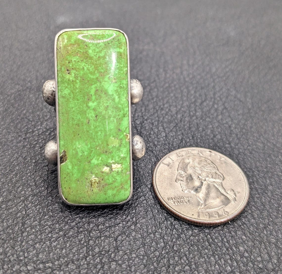 Large Gaspeite Stone Silver Ring Women's Size 6.25 Made in USA - Etsy
