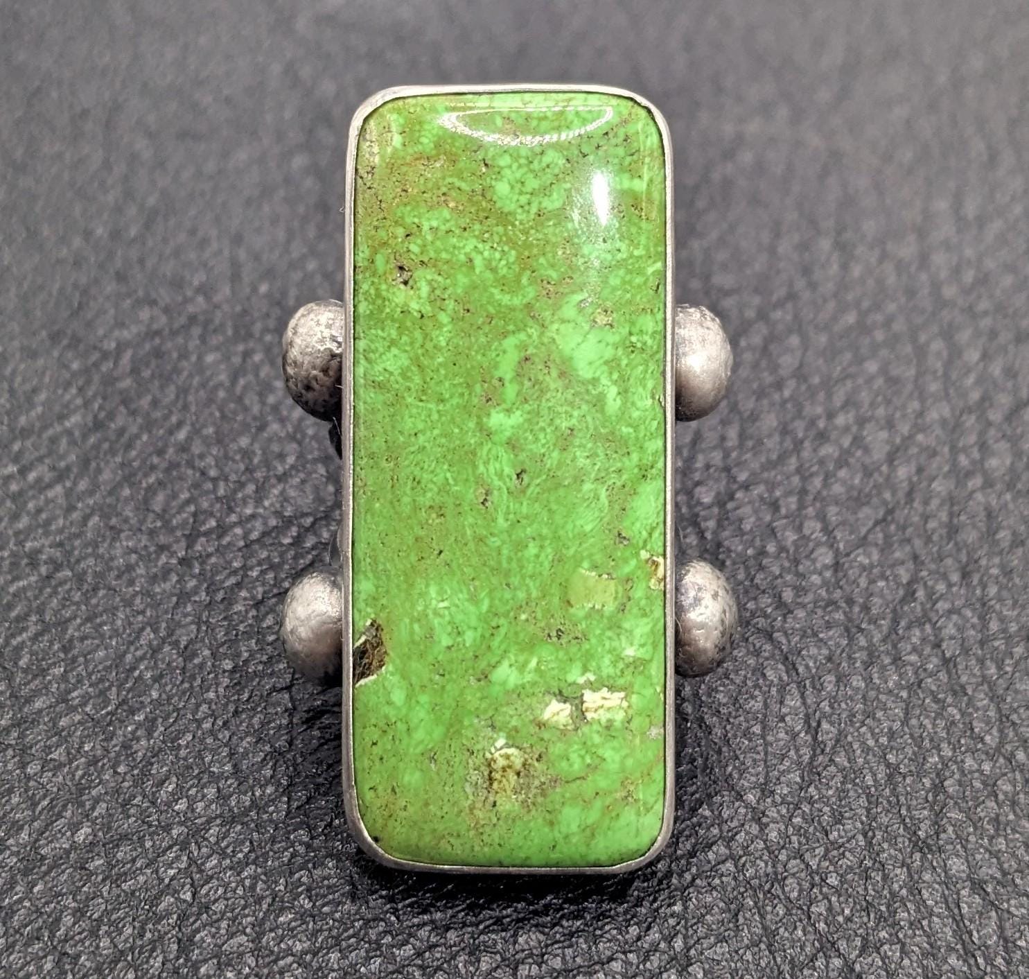 Large Gaspeite Stone Silver Ring Women's Size 6.25 Made in USA - Etsy