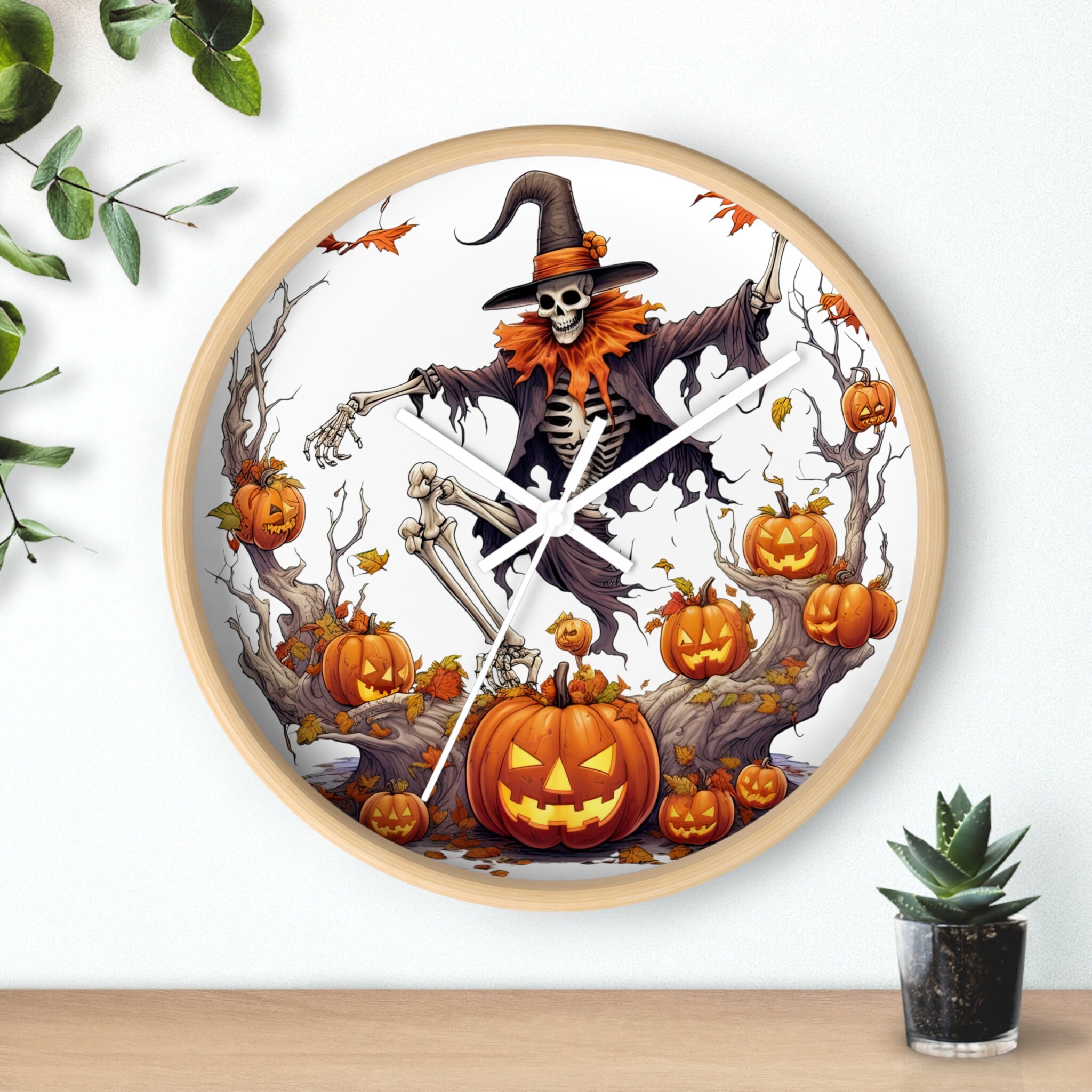Halloween Dancing Skeleton Wall Clock, Halloween Decor, Fall Decor ...