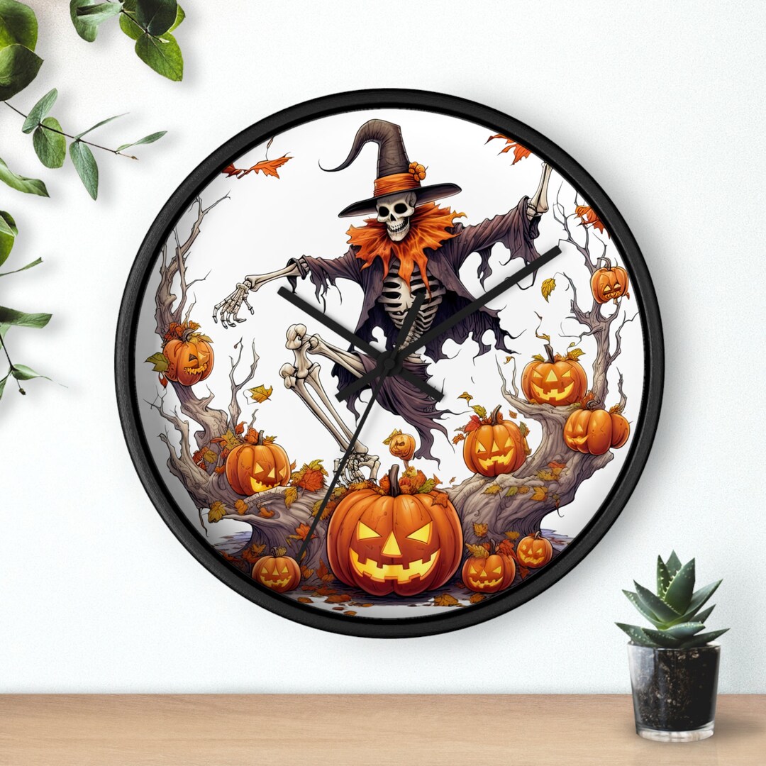Halloween Dancing Skeleton Wall Clock, Halloween Decor, Fall Decor ...