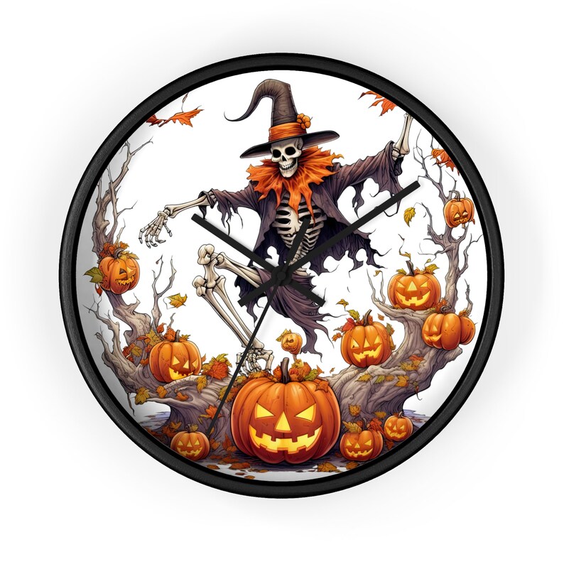Halloween Dancing Skeleton Wall Clock, Halloween Decor, Fall Decor ...