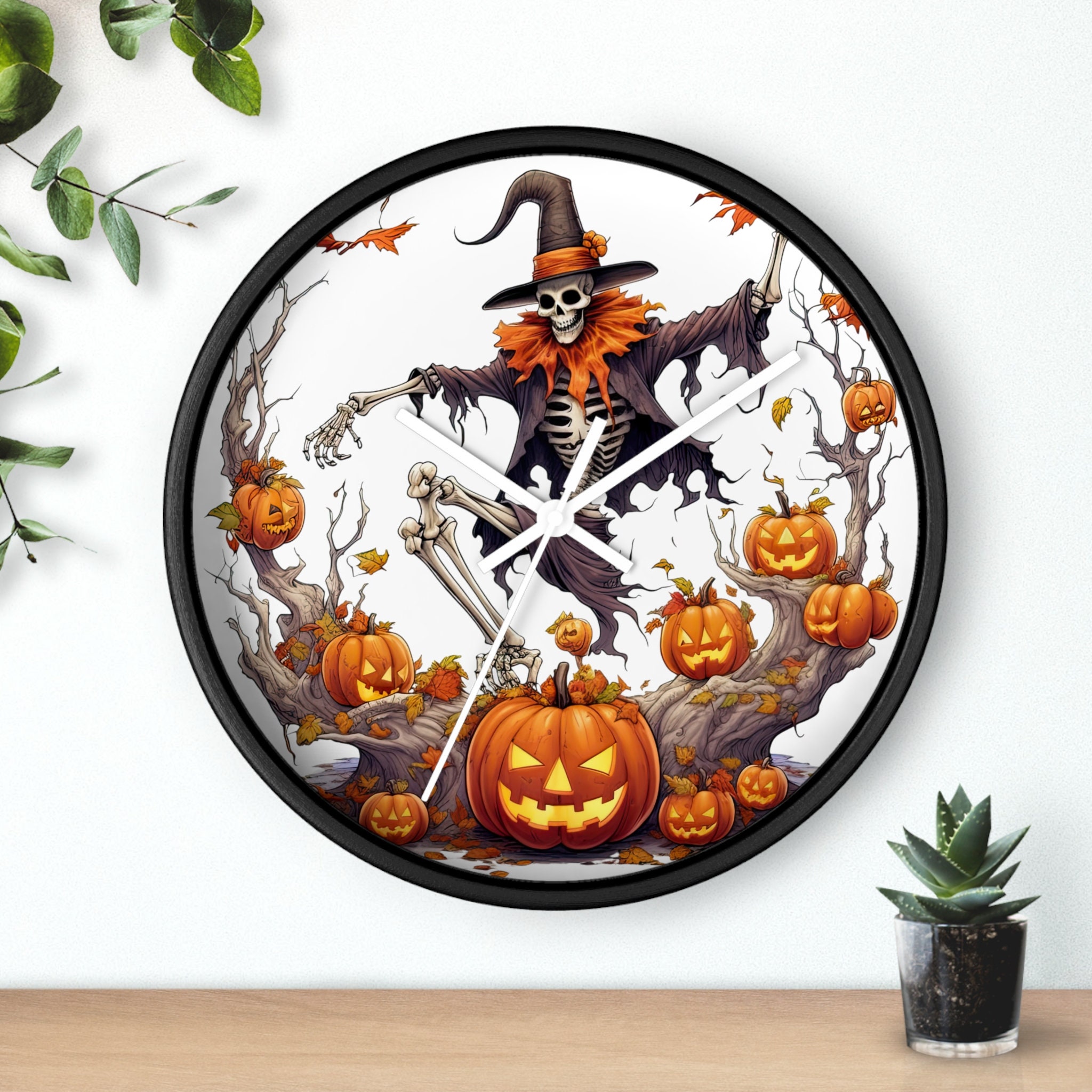 Halloween Dancing Skeleton Wall Clock, Halloween Decor, Fall Decor ...