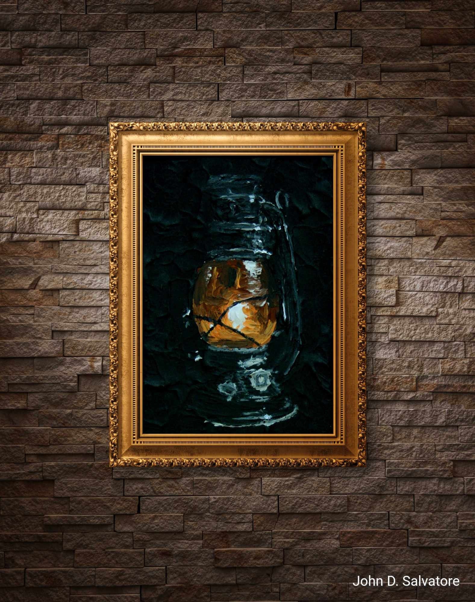 Antique Oil Lamp | Still Life | Brush Abstract Art | Acrylic Night ...