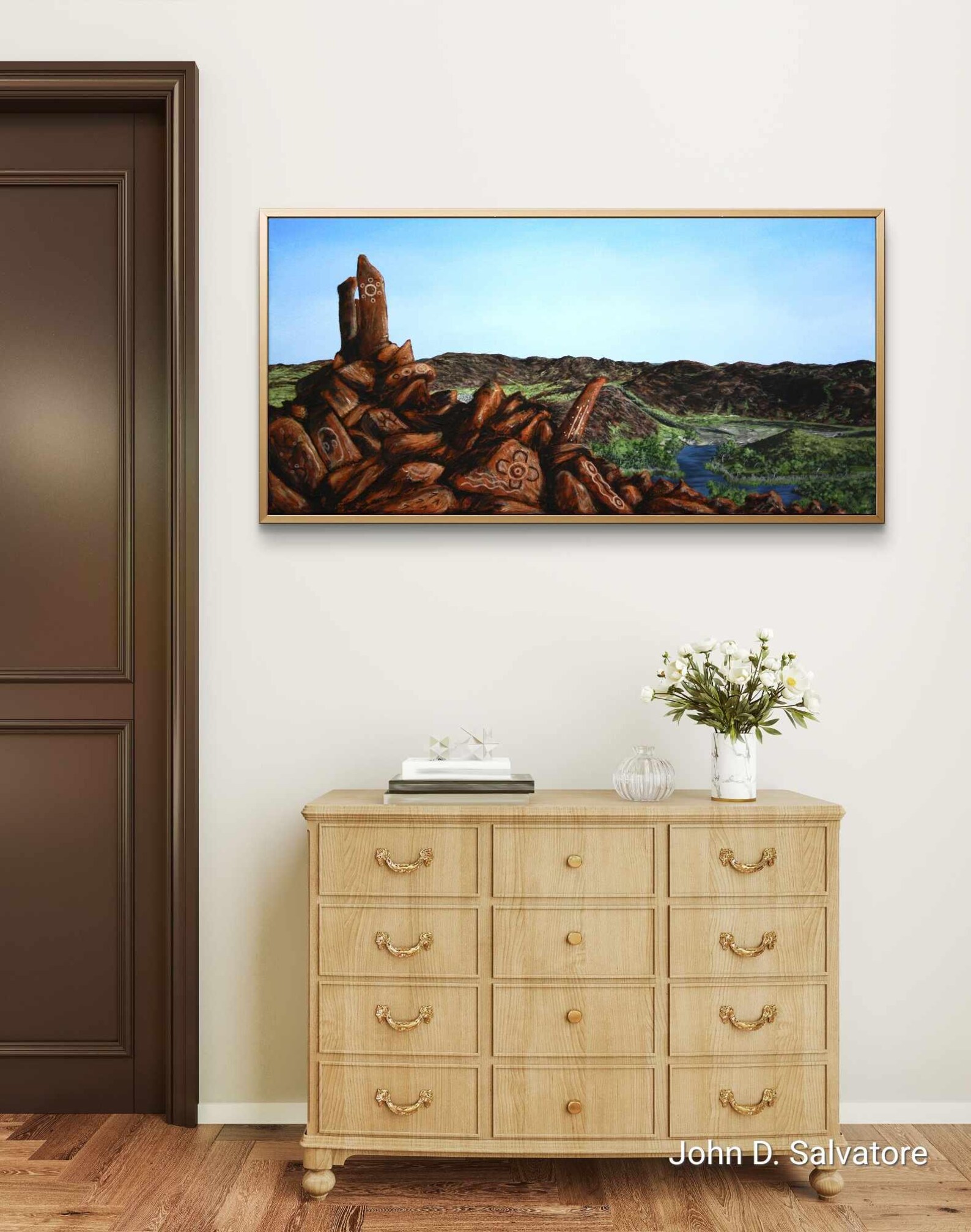 Aboriginal Art Australia Pilbara Painted Rock Art Deco Wallpaper ...