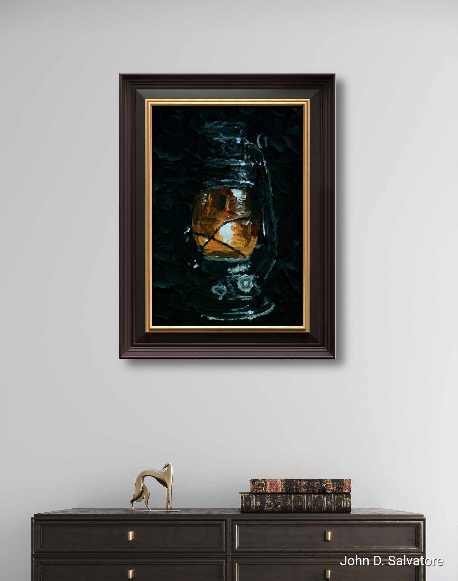Antique Oil Lamp | Still Life | Brush Abstract Art | Acrylic Night ...