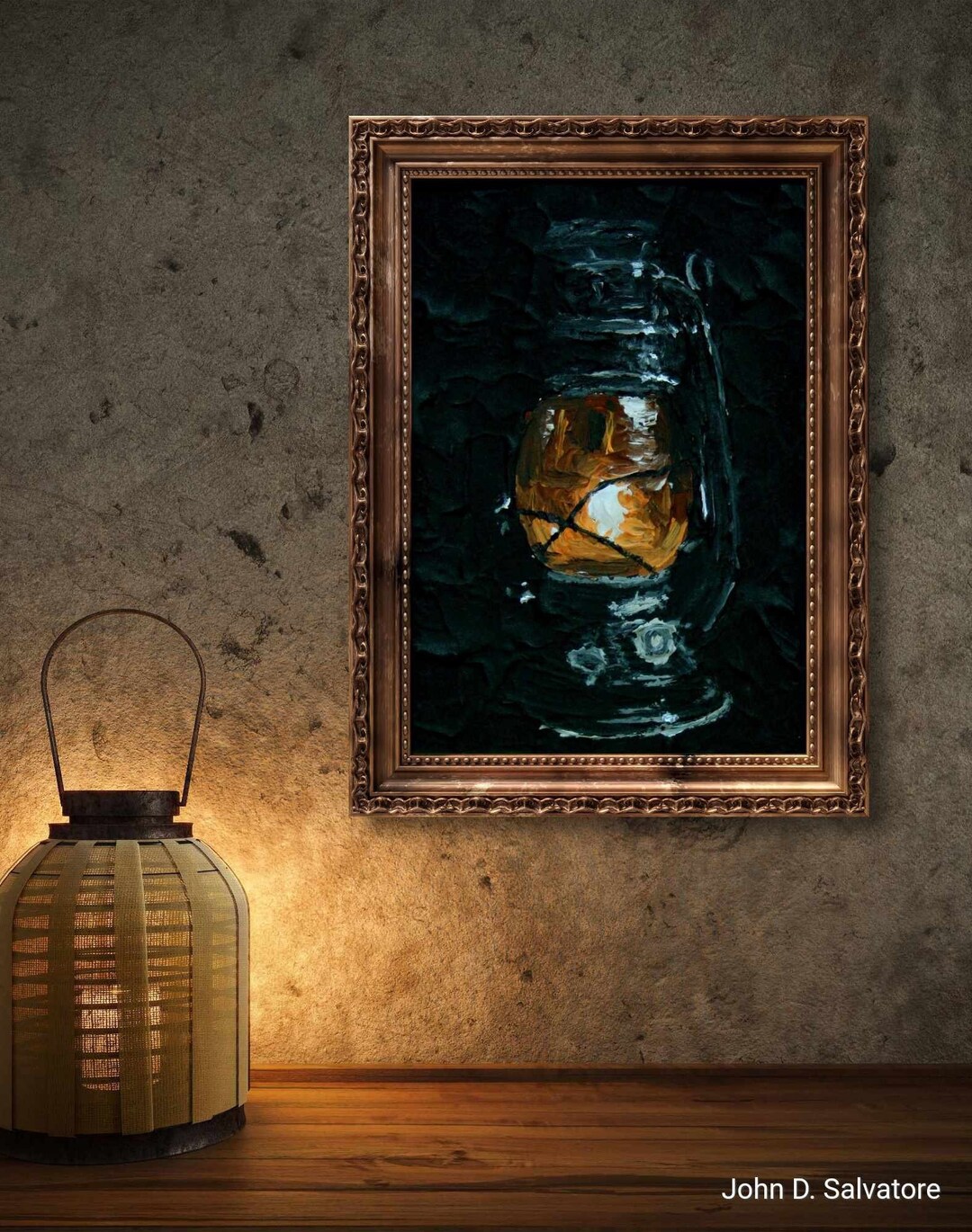 Antique Oil Lamp | Still Life | Brush Abstract Art | Acrylic Night ...
