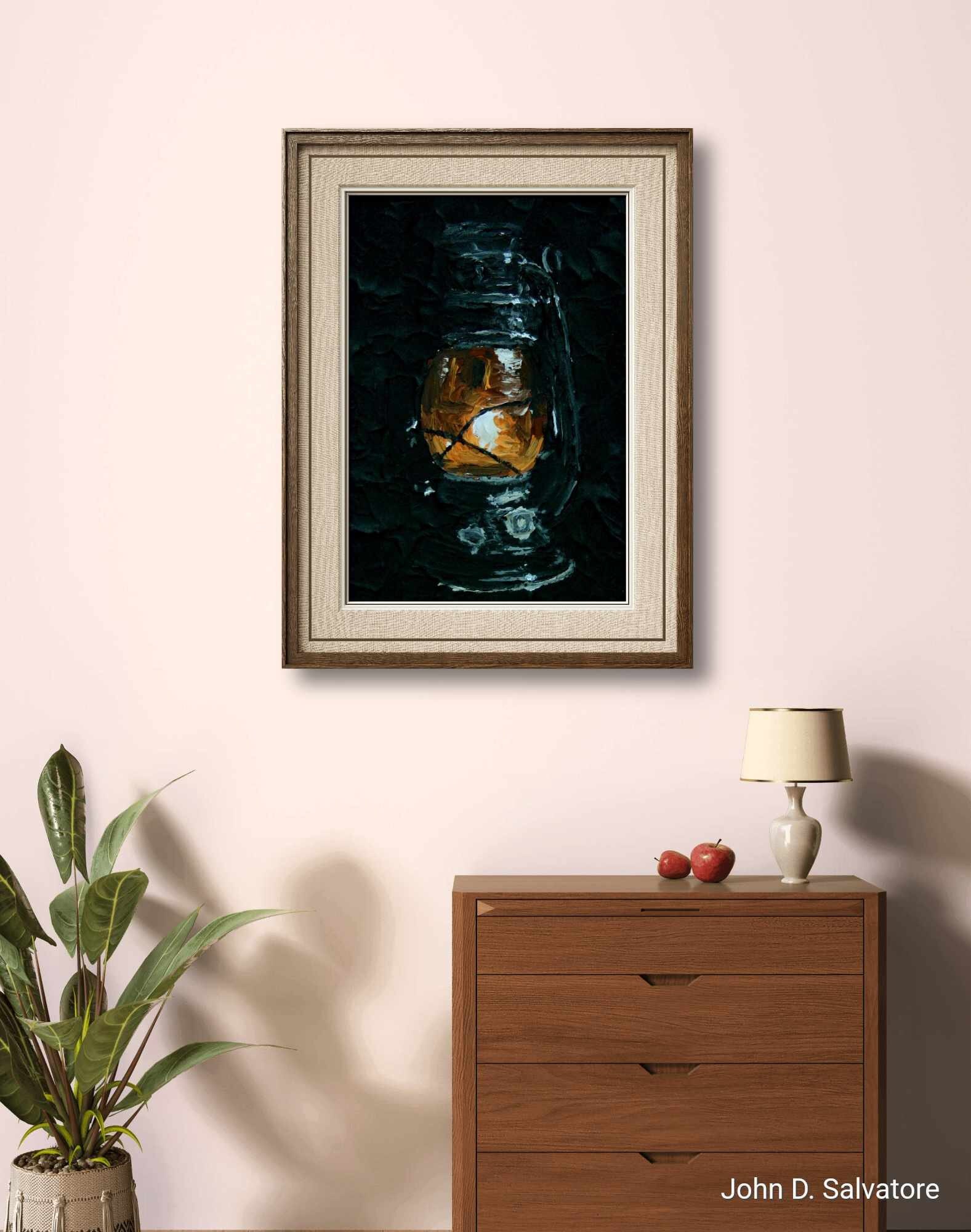 Antique Oil Lamp | Still Life | Brush Abstract Art | Acrylic Night ...