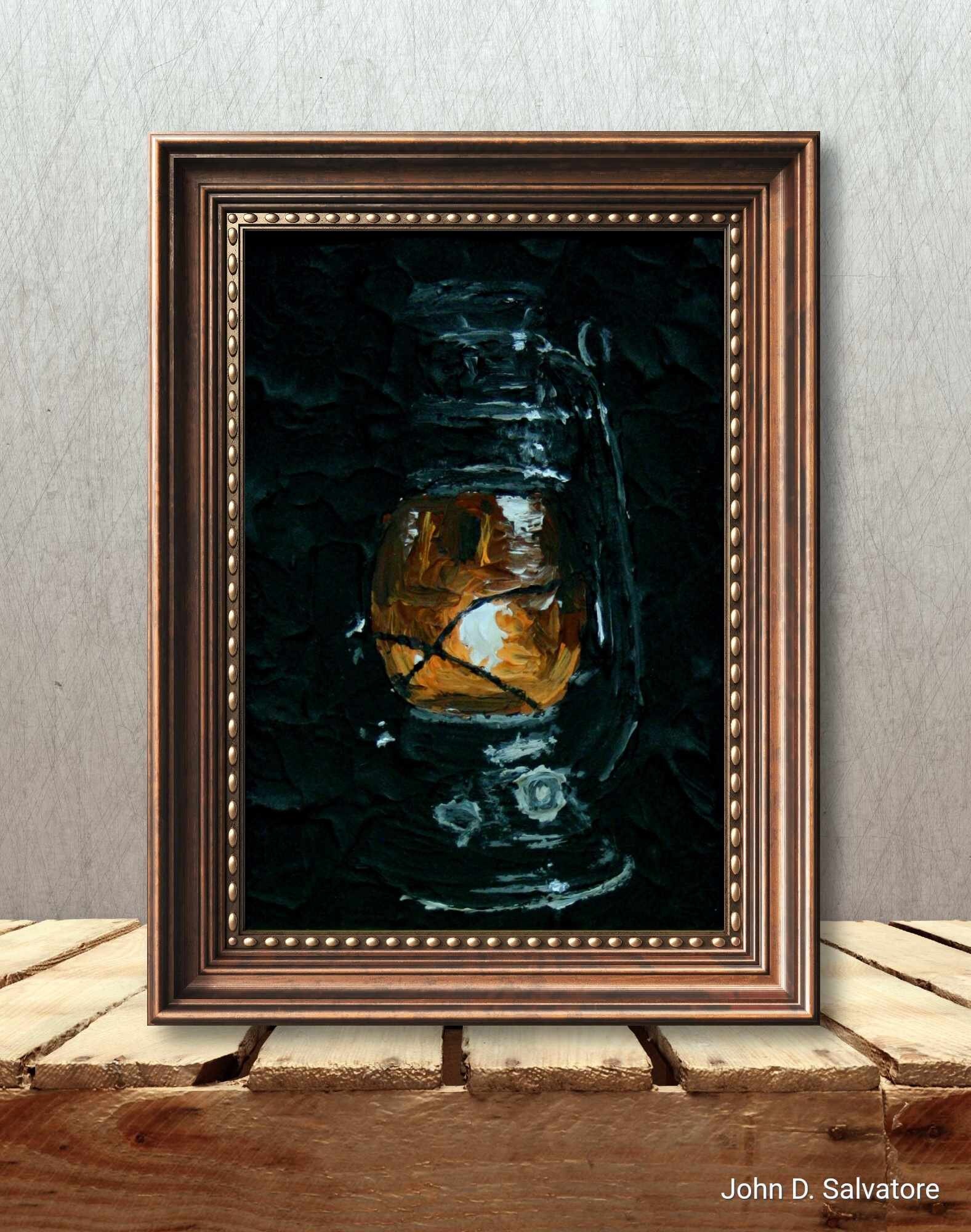 Antique Oil Lamp | Still Life | Brush Abstract Art | Acrylic Night ...
