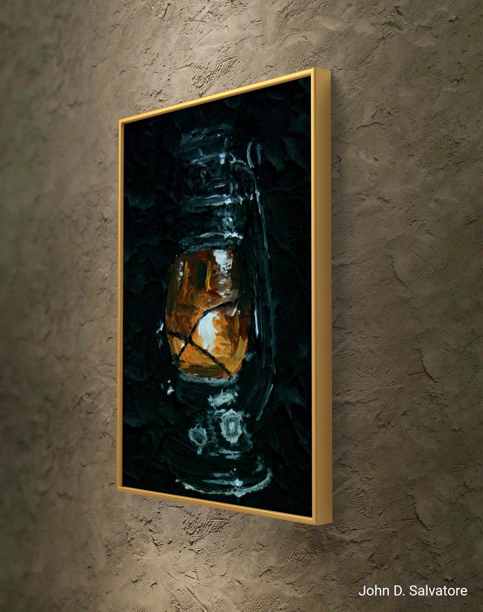 Antique Oil Lamp | Still Life | Brush Abstract Art | Acrylic Night ...