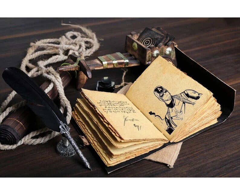 Avengers Marvels Logo Embossed Vintage Leather Journal for Unisex 200 ...