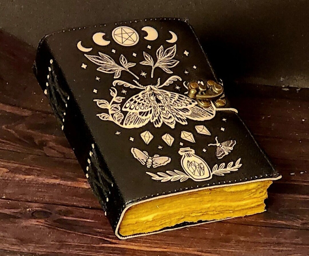 Spell Book Vintage Leather Handmade Deckle Edge Paper Custom Printing ...