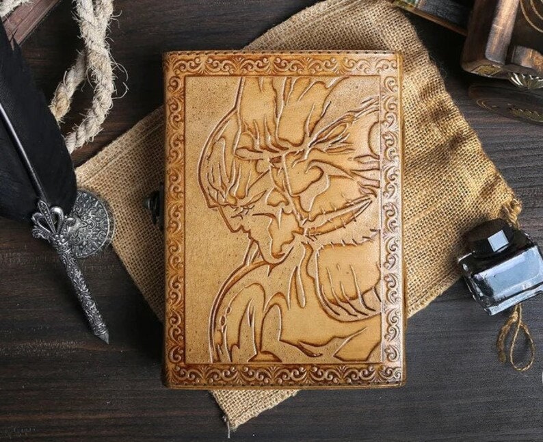 Avengers Marvels Logo Embossed Vintage Leather Journal for Unisex 200 ...